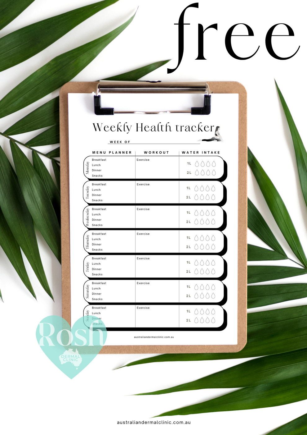 FREE GIFT | Weekly Health Planner Printable | INSTANT DOWNLOAD ...