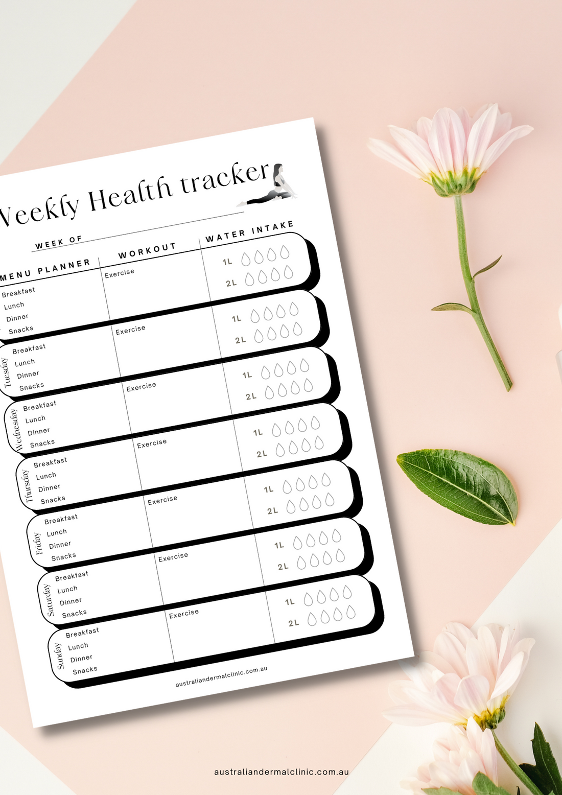 FREE GIFT | Weekly Health Planner Printable | INSTANT DOWNLOAD ...